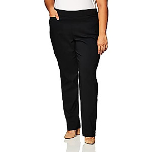 Briggs New York Womens Plus-Size Super Stretch Millennium Welt Pocket Pull-on Career Pants, Black, 20 US