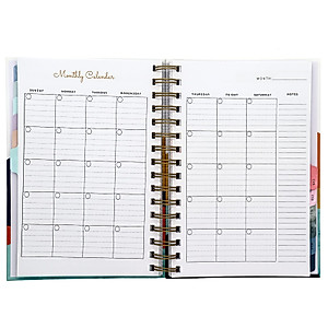 2023 Weekly and Monthly Planner - DRYEUUR Weekly Academic Planner 12 Monthly Tabs , 6.3"×8.4", Hardcover, Simple Design for Productivity