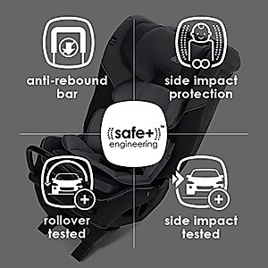 Diono Radian 3QX 4-in-1 Rear & Forward Facing Convertible Car Seat, Safe+ Engineering 3 Stage Infant Protection, 10 Years 1 Car Seat, Ultimate Protection, Slim Fit 3 Across, Gray Slate