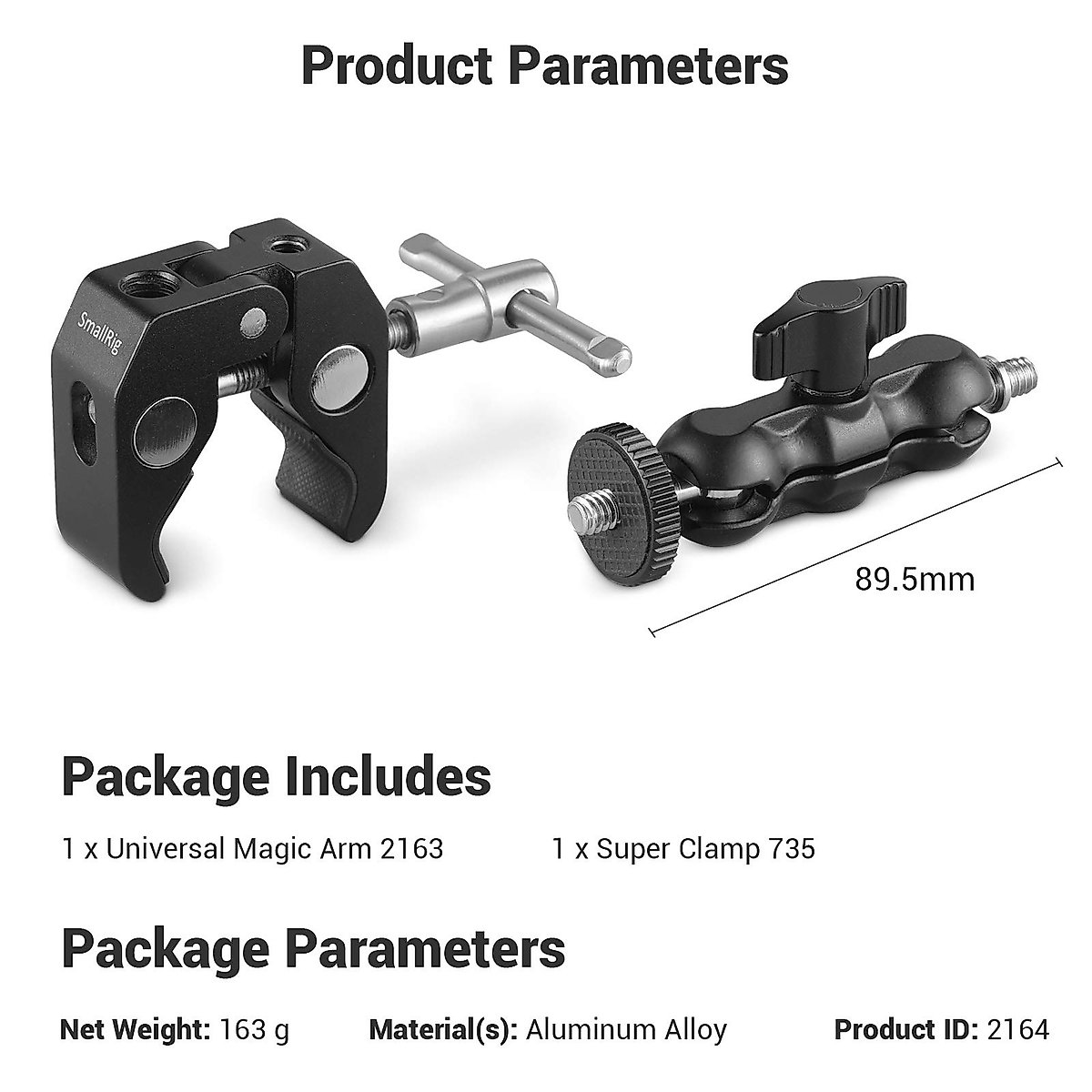 SmallRig Multi-Functional Ballhead Clamp Double Ball Adapter with Bottom Clamp - 2164