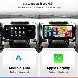 Dasaita 10.25'' Android Car Stereo Single 1 Din Radio GPS DSP IPS Carplay Android Auto (Rotatable & Detachable)