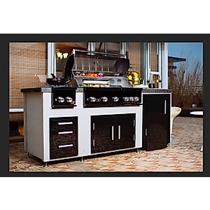 WHISTLER Outdoor Patio Kitchen Stainless Steel Triple Drawers for Outdoor BBQ Grill Kitchen Island,16.5×21.9×22 inches,Black