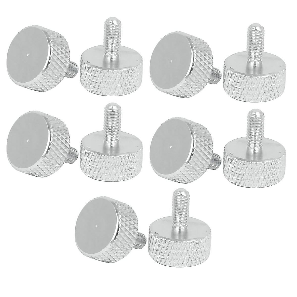 uxcell Computer Graphics Card M3.5x8mm Flat Head Knurled Thumb Screws Silver Tone 10pcs