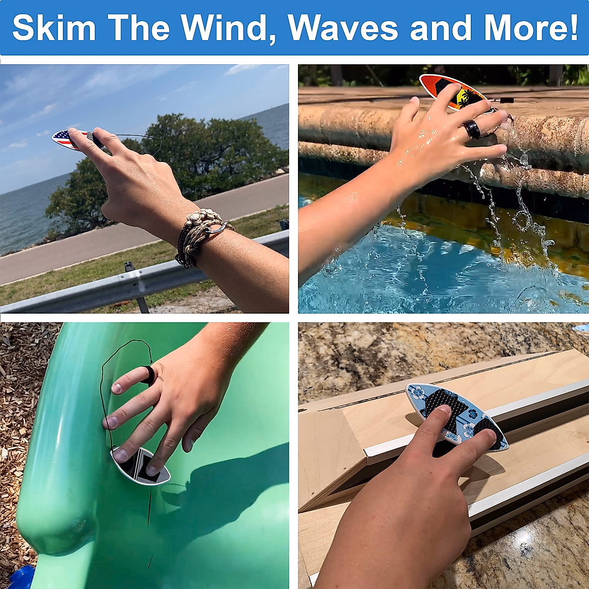 Shaka Minis Finger Skimboard | Finger Surfboard - Skim and Surf The Wind, Waves and Almost Anywhere (Endless Summer)