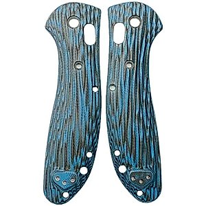 Aibote 1 Pair G10 Handle Scales Glass Fiber Handles Patch DIY Tool Material Designed for Benchmade Griptilian 551 550(Screws Included) (Black Blue)