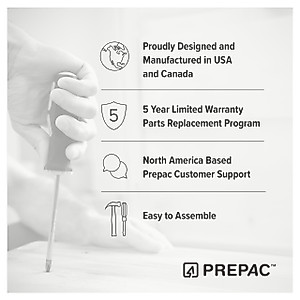 Prepac Sonoma Superior 5-Drawer Chest for Bedroom - Spacious and Stylish Chest of Drawers, Measuring 17.75"D x 31.5"W x 44.75"H, In White Finish