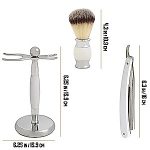 Union Razors SS5W 3 Piece Shaving Set - White