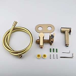 SWHC Handheld Bidet Sprayer for Toilet, Jet Spray for Toilet, Baby Cloth Diaper Sprayer with Hot and Cold Mixing Valve, Muslim Shower, Toilet Bidet Sprayer, Hand Held Bidet Toilet Faucet