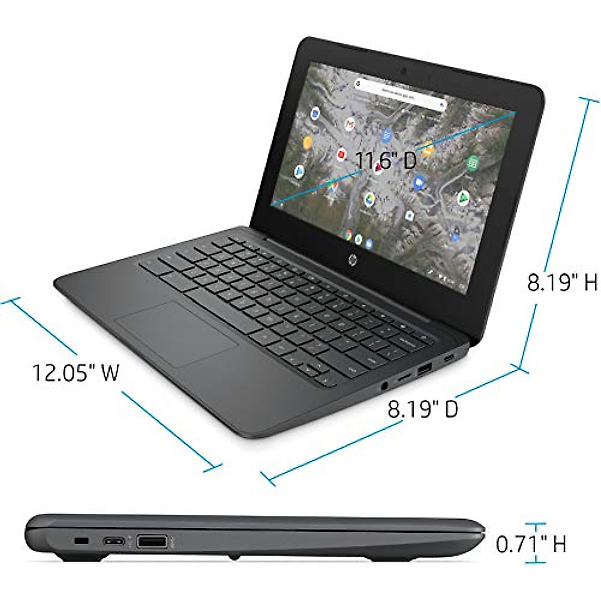 HP 2020 Premium Chromebook 11.6" HD Laptop Business & Student, Intel Celeron N3350, 4GB RAM, 32GB eMMC+64GB SD Card, HD Webcam, Bluetooth, Chrome OS, Wireless-AC,WiFi, USB-A&C, w/HubXcel Accessories