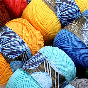 Yinsun 15x50g Acrylic Yarn Skeins 2625 Yards of Soft Yarn for Knitting Crafting Starter Crochet Kit Yarn Bulk for Adult and Kids Craft Projects