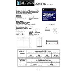 Mighty Max Battery 12V 22AH GEL Battery Replaces Snap-On EEJP500 BoosterPack JumpStarter