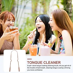 FOMIYES Scraper, Copper Brush with Travel Case, Cleaning Tool Oral Care Tool for Bad Breath