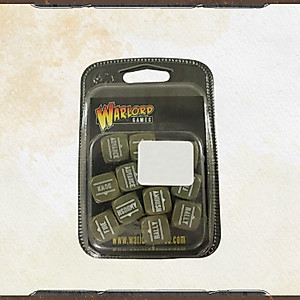 Wargames Delivered – Bolt Action Dice Orders D6 pack of 12 with Olive Drab Color and Actions Inscribed with White – Miniature Wargame Dice by Warlord Games (Olive Drab)