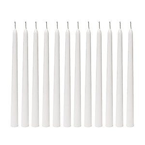 SRG White Unscented 10" x 7/8" Taper Candles Pack of 12
