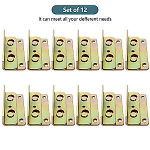 Acrux7 12 Sets Bed Rail Brackets Heavy Duty Bed Frame Brackets No-Mortise Bed Frame Hardware Bed Replacement Parts Connectors with Screws for Wood Bed Frame