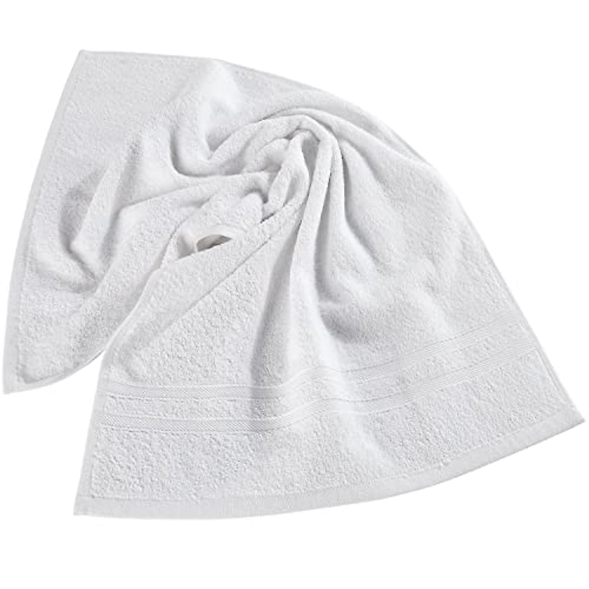 Hammam Linen White Hand Towels 4-Pack -16 x 29 Turkish Cotton Premium Quality Soft and Absorbent Small Towels for Bathroom