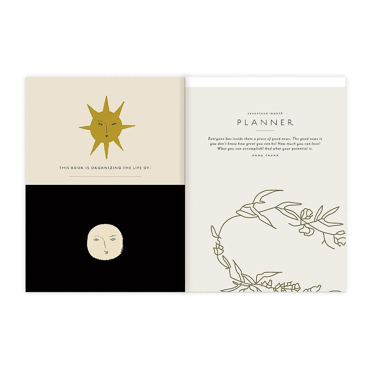 Legacy Moon Faces Tan 8 x 6 Paper 2023-2024 Seedlings Soft Cover On The Go Planner