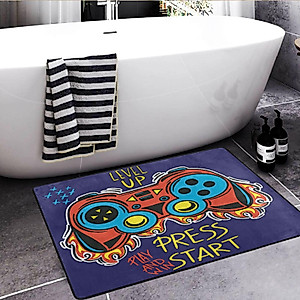 Gamer Joystick Area Rug 4x6 Cool Gamepad Non Slip Large Rugs for Living Room Bedroom Absorbent Washable Carpet with Rubber Backing Indoor Outdoor for Dorm Backyard Patio