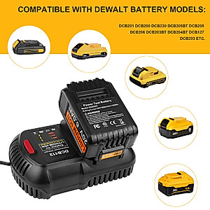 Fast Battery Charger DCB112 for Dewalt Tools 12V-20V Lithium-ion Battery DCB101 DCB105 DCB115 DCB107, Fit DCB120 DCB127 DCB206 DCB205 DCB204 DCB203 DCB201 DCB200