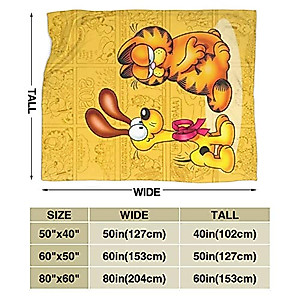 MKJIH Garfield Cartoon Cat Flannel Throw Blanket.Micro Fleece and Luxury Warm Blanket for Bed Sofa Travel Four Seasons Blanket .50 X 40 in
