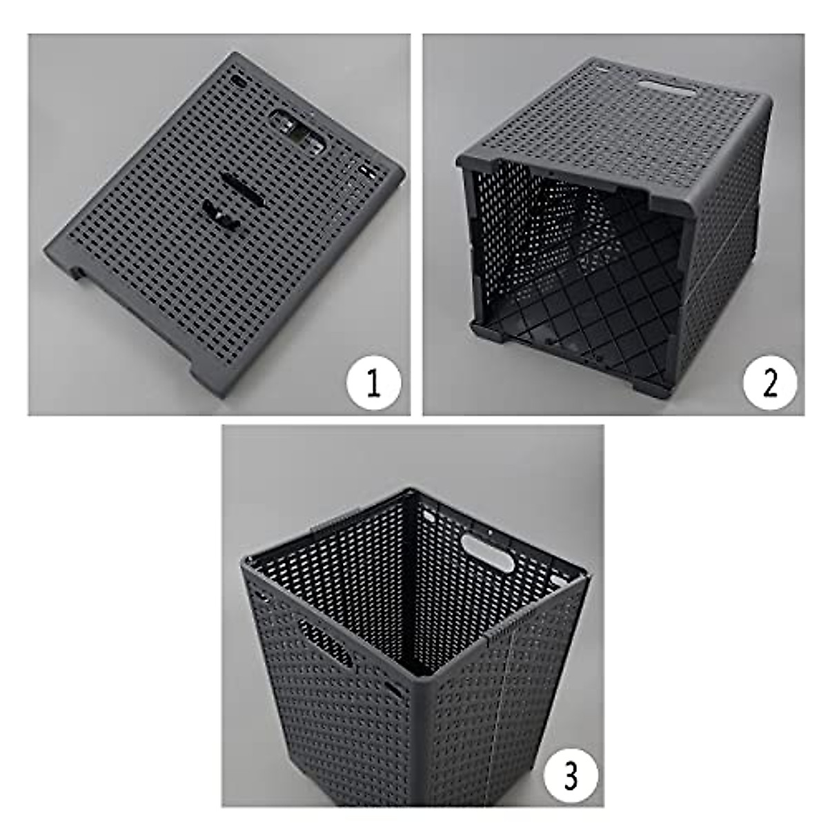 Sosody 40L Plastic Laundry Baskets, Collapsible Laundry Hampers, 2 Pack