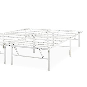 ZINUS SmartBase Tool-Free Assembly Mattress Foundation, 14 Inch Metal Platform Bed Frame, No Box Spring Needed, Sturdy Steel Frame, Underbed Storage, White, Full