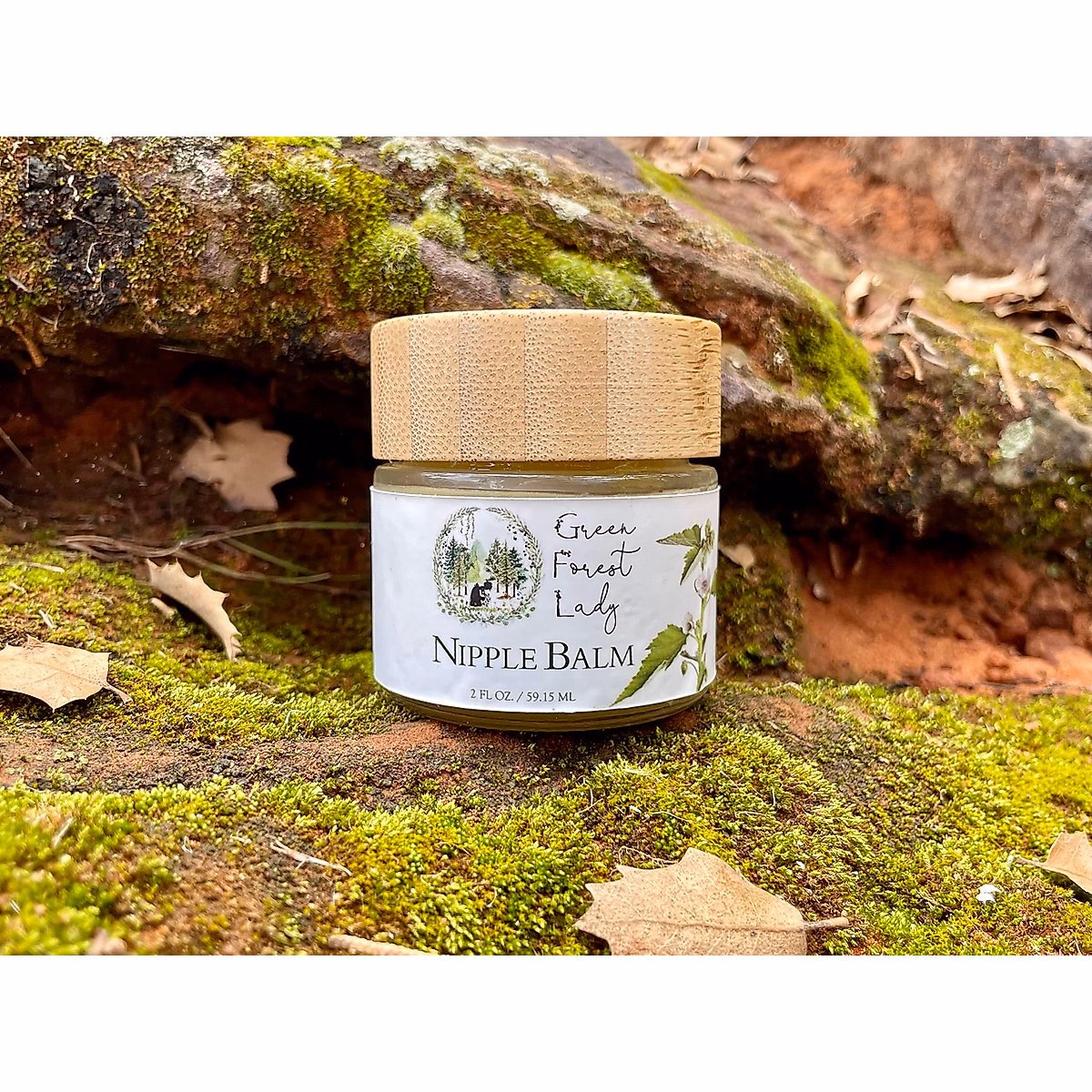 Green Forest Lady Organic Nipple Balm | Breast Feeding Essentials | Lanolin-Free, Gluten-Free | Relieves Soreness, Dryness, Cracking | Nursing Balm | Provides Protective Layer - 2 FL. OZ.
