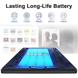 EEW Tablet 10 Inch Android 10.0 with HD Touchscreen 6000mAh Battery WiFi Bluetooth 32GB Storage (Expanded to 128GB)