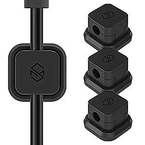 Sinjimoru Magnetic Cable Clips, Multipurpose Cable Management for Car and Office Supplies Self Adhesive Cable Organizer Clip. Magnetic Cable Holder 3pcs Black