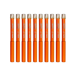 BGTEC Diamond Core Drill Bit, 10pcs 1/4" 6mm Welded Diamond Wet Drilling for Marble, Granite, Artificial Stone, Ceramic Tile