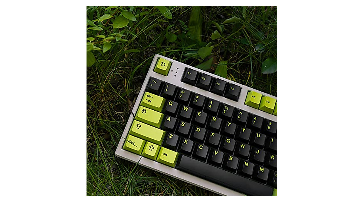Custom Green Black Doubleshot Cherry Keycaps for MX Keyboards