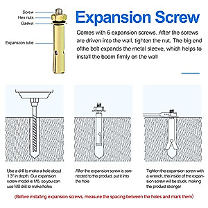 EMART Wall Mounting Triangle Boom Arm for Photography Ring Light Strobe Lighting Softbox Reflector Umbrella Monolight, Max Length 51.2 inches/130cm, Support 180 Degree Rotation (Black)