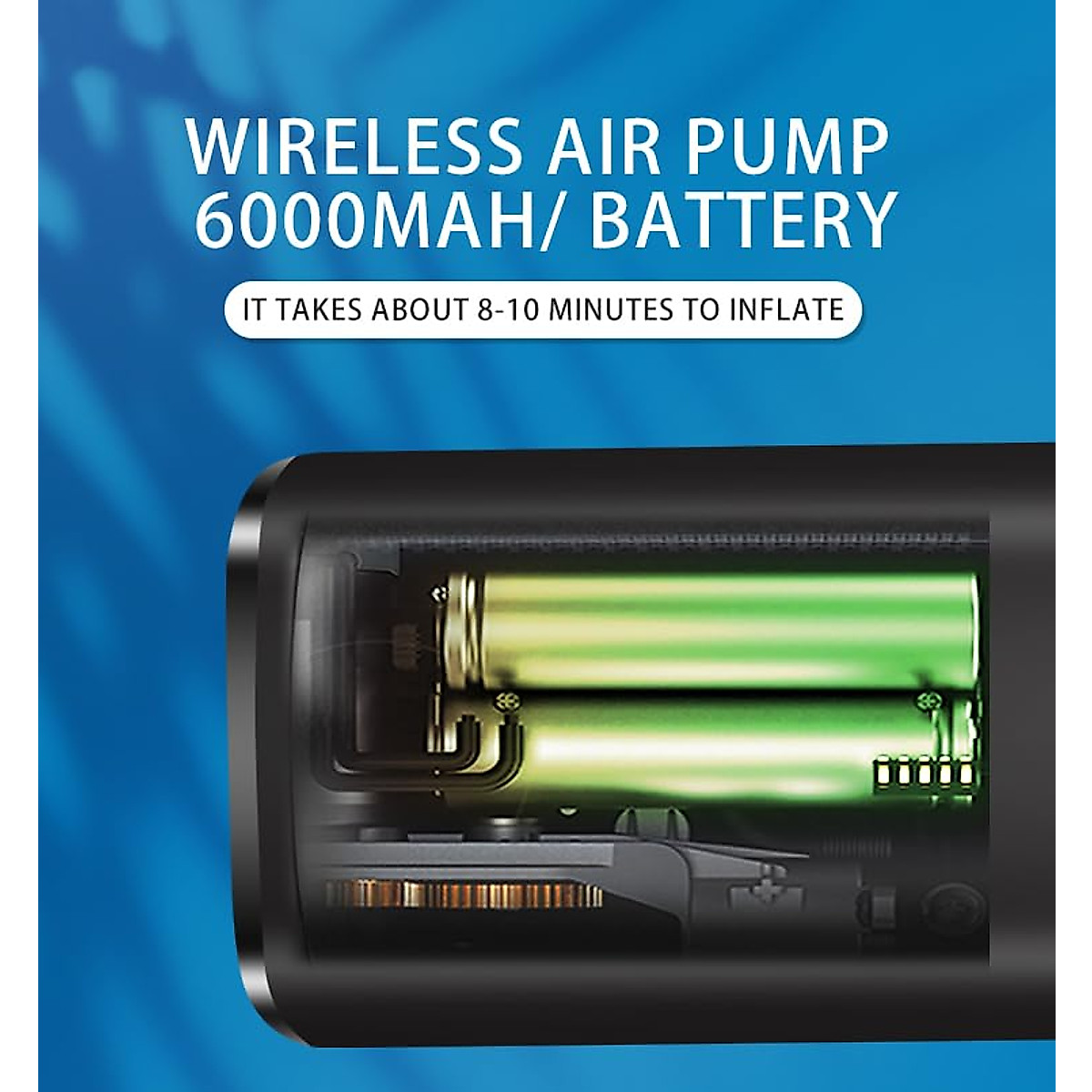 ADVENTURE-AIR Portable Air Compressor, Tire Inflator, Compact Air Pump - Electric Tire Pump for Car, Motorcycle, Bike, Ball - Digital Pressure Gauge, Cordless, Automatic, Rechargeable Battery Powered