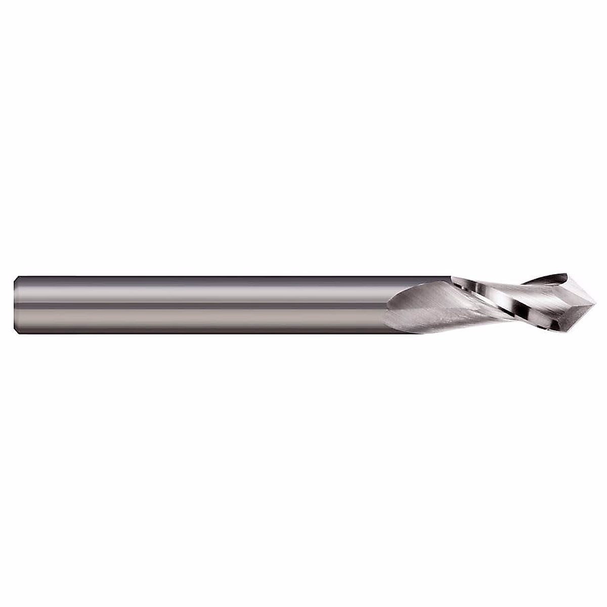 Micro 100 DMM-030-490 Drill/End Mill, 90° Point Angle, 3 mm Cutter Dia, 8 mm LOC, 4 Fl, 3 mm Shank Dia, 38 mm OAL, Uncoated