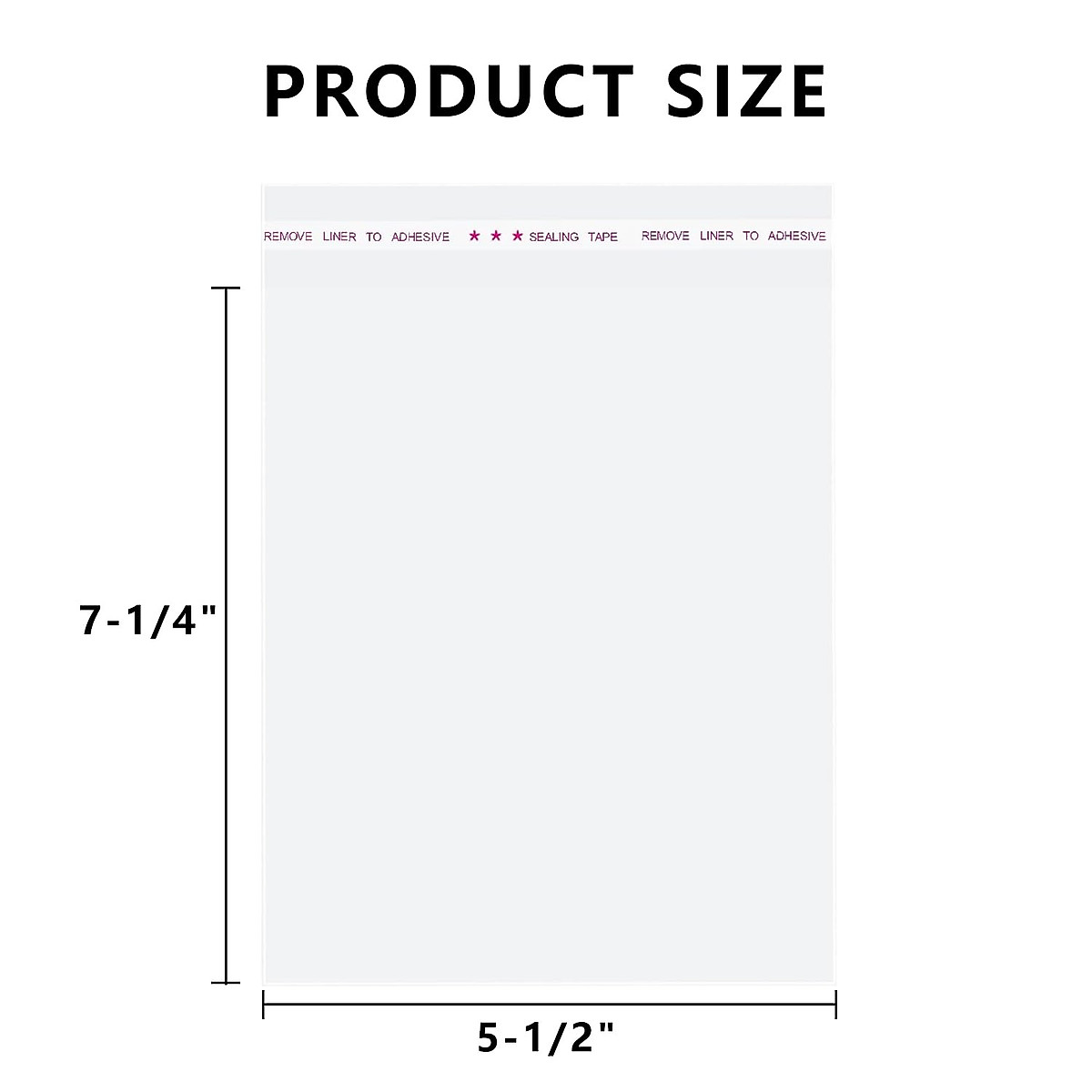 AIRSUNNY Clear, Resealable Cellophane Bags - 5-1/2" x 7-1/4" - Pack of 200 - Perfect for Storing Treats, Candles and Soap - Great for Small Businesses and Bakeries