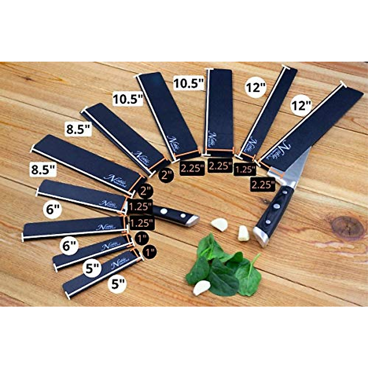 10-Piece Universal Knife Guards are Felt Lined, More Durable, BPA-Free, Gentle on Blades, and Long Lasting. Noble Home & Chef Knives Covers Are Non-Toxic and Abrasion Resistant! (Knives Not Included)