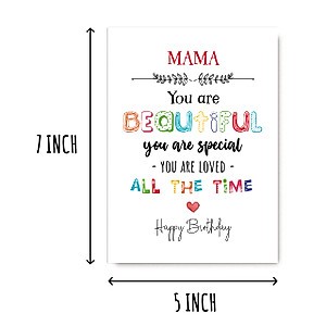 Mama You Are Beautiful You Are Special - Mama Birthday Card Poem Card For Mama - Birthday Card For Mama - Card For Mama