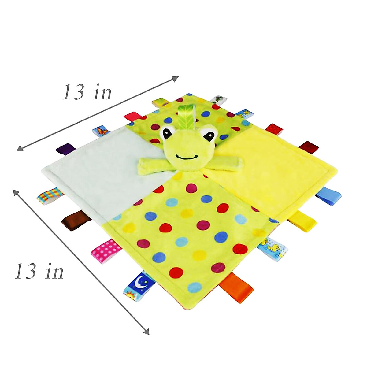 Toddler Taggy Security Blankets Soft Plushy Cuddle Bud Blankie Breathable Snuggle Blanket for Boys and Girls, Green Frog