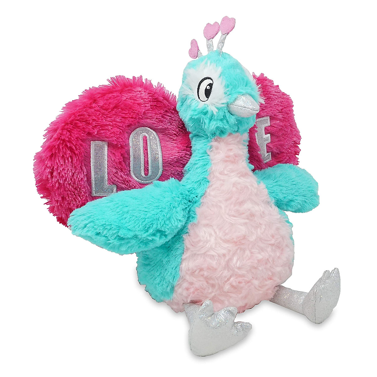 Cuddle Barn - Lots of Love Liam | Singing and Dancing Interactive Light Up Pink Peacock Stuffed Animal Plush Toy, Sings L O V E by Frank Sinatra, 10 Inches
