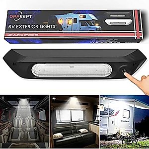 OPPKEPT LED RV Lights Exterior with 3-Level Dimmer Switch, Upgrade 12V/28V 900 Lumen RV Led Porch Light Replacement Lighting Fixtures for RVs Trailers Campers Yacht, IP67 Waterproof (Black)