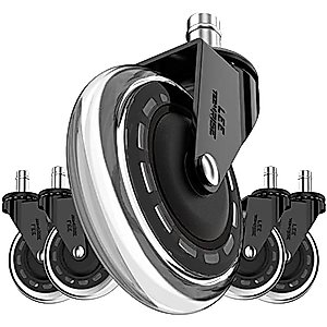 Office Chair Wheels for Wood Floors and Carpet Replacement Wheels for Office Chair 3 Inch Chair Casters Set of 5 Heavy Duty Computer Gaming Desk Caster Wheels Noise Free Universal Fit
