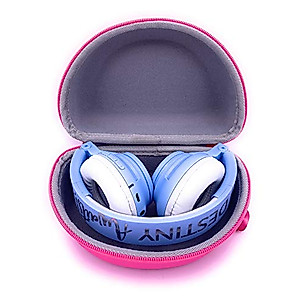 xcivi Carrying Case for eKids Wireless Bluetooth Portable Kids Headphones for School Home Travel- Case Only(Pink)