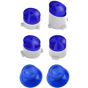Bullet A B X Y Button ABXY Key Buttons with Mushroom Joystick Cap for Xbox ONE X S Slim Xbox One Elite Controller Replacement (Dark Blue)