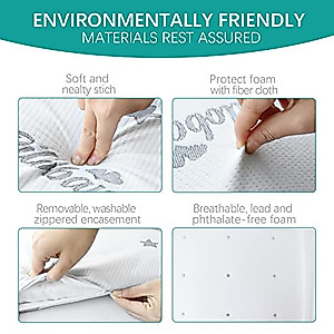 Bassinet Mattress Topper Fit for Graco Travel lite, Cloud Baby and Maxi-COSI Swift Lightweight(Only for Bassinet), Waterproof Breathable Soft, Baby Foam Mattress with Removable Zippered Bamboo Cover