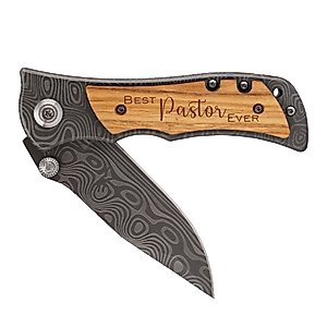 ZENNLAB Pastor Appreciation Gifts for Men, Engraved Pocket Knife Gift for Pastor Birthday Gifts, Unique Gifts for Pastors Men, Thank You Gifts for Pastor