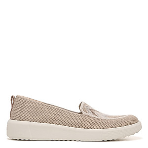 BZees Womens March On Moc Slip-on Loafer, Hazelnut Chevron Knit, 7 US