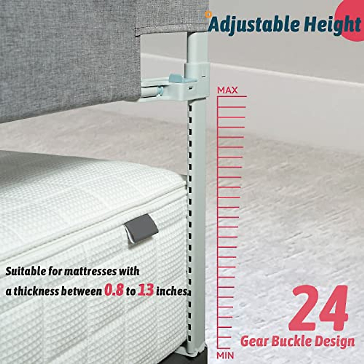 SuperStyle Bed Rail for Toddlers 78 Inch, Upgrade Extra Long Bed Rail Guard for Kids, Safety Bed Fence Protector Rail with Soft Breathable Fabric, fit Twin, Full, Queen, King Size Mattress