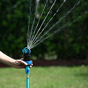 Aqua Joe AJ-6PSTB Indestructible Series 6 Pattern HD Sprinkler/Mister Combo, 360 Degree Coverage