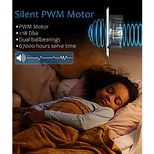 Abida 4" x 10" Register Booster Fan with Thermostat Control, Quiet Smart Register Vent with 10 Gear Wind Speed, Aluminum Frame Heating Cooling AC Vent (White, With Remote)