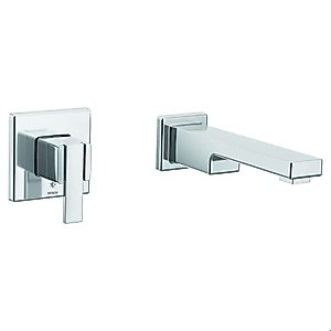 Moen WTS911 90 Degree Single Handle Wall Mount Filler High Flow Tub Faucet with 10" Spout Reach, Chrome